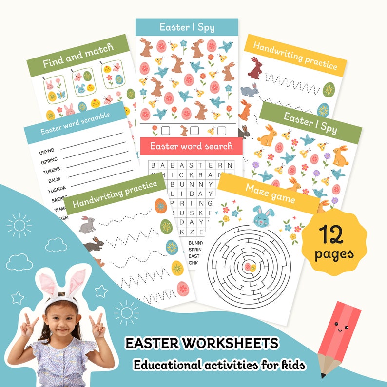 Easter Games Printable. Easter Activities for Kids. Easter Worksheets ...