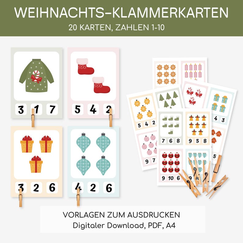 Clip Cards. Number Flashcards. Counting 1-10. Learning Numbers 1-10 ...