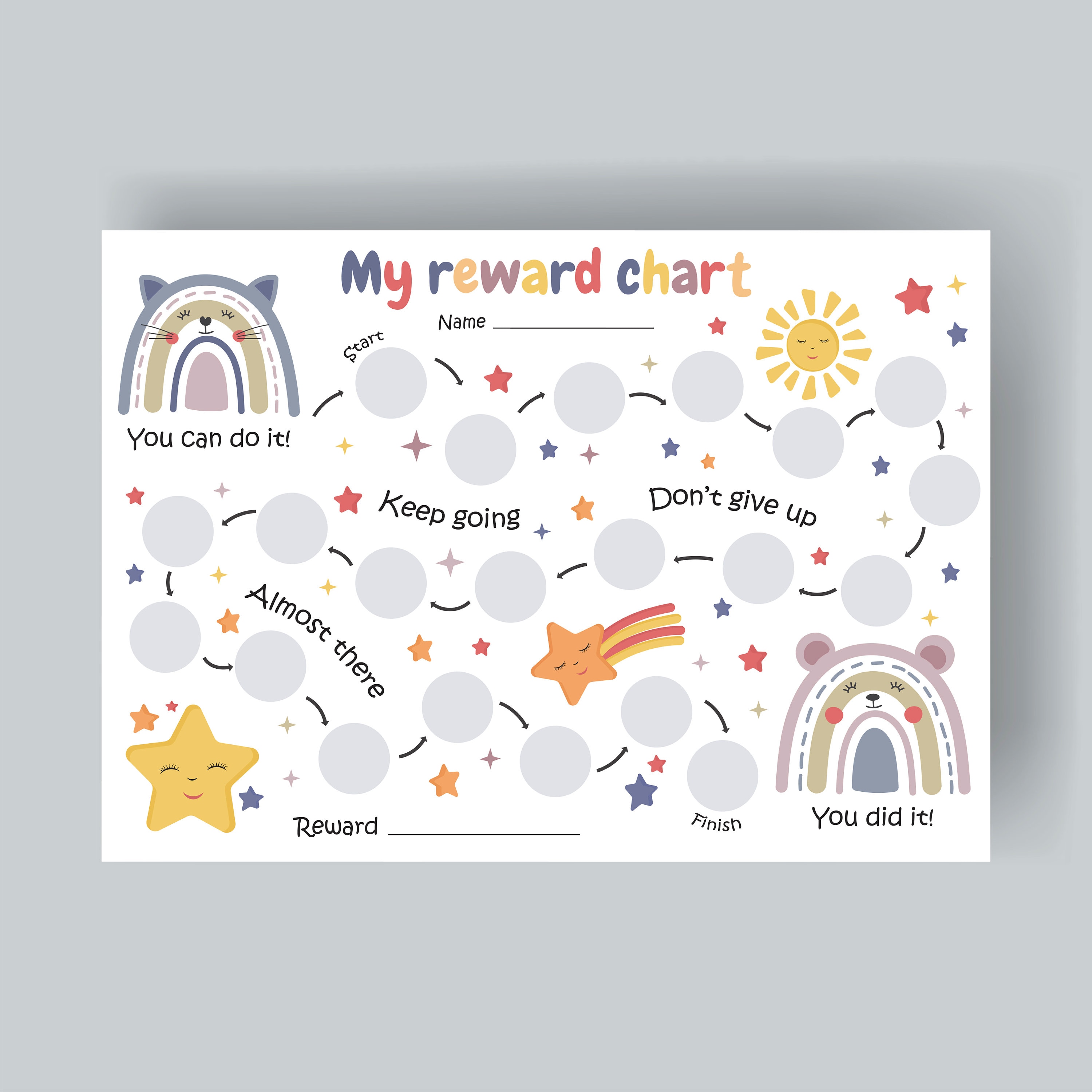 Printable Reward Chart. Toddler Reward Chart. Kids Routine - Etsy