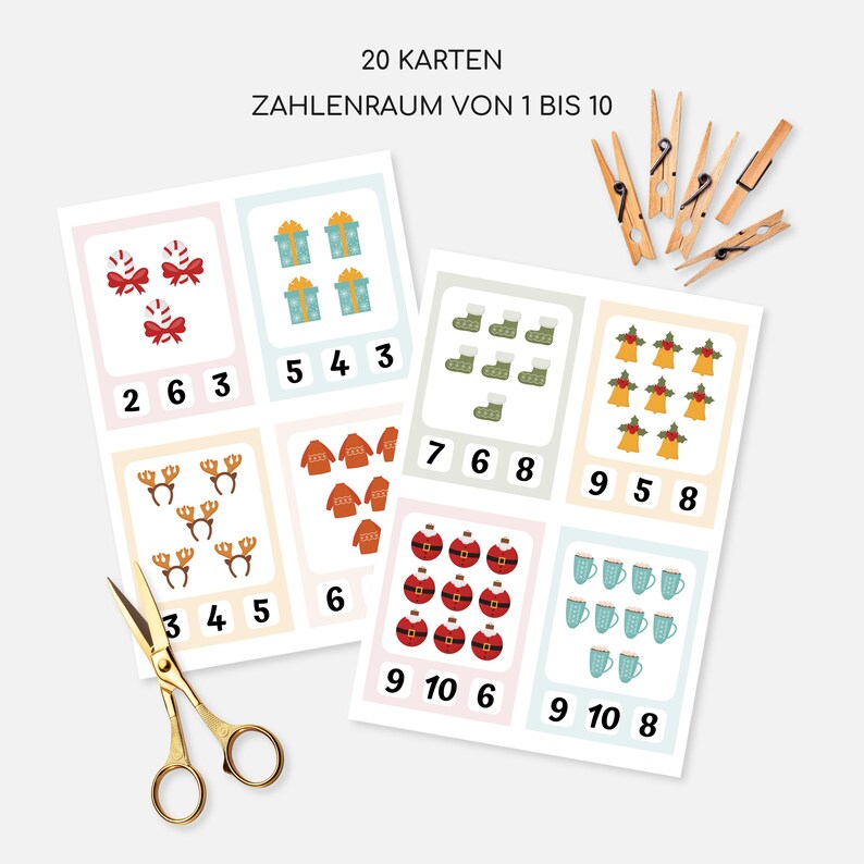 Clip Cards. Number Flashcards. Counting 1-10. Learning Numbers 1-10 ...