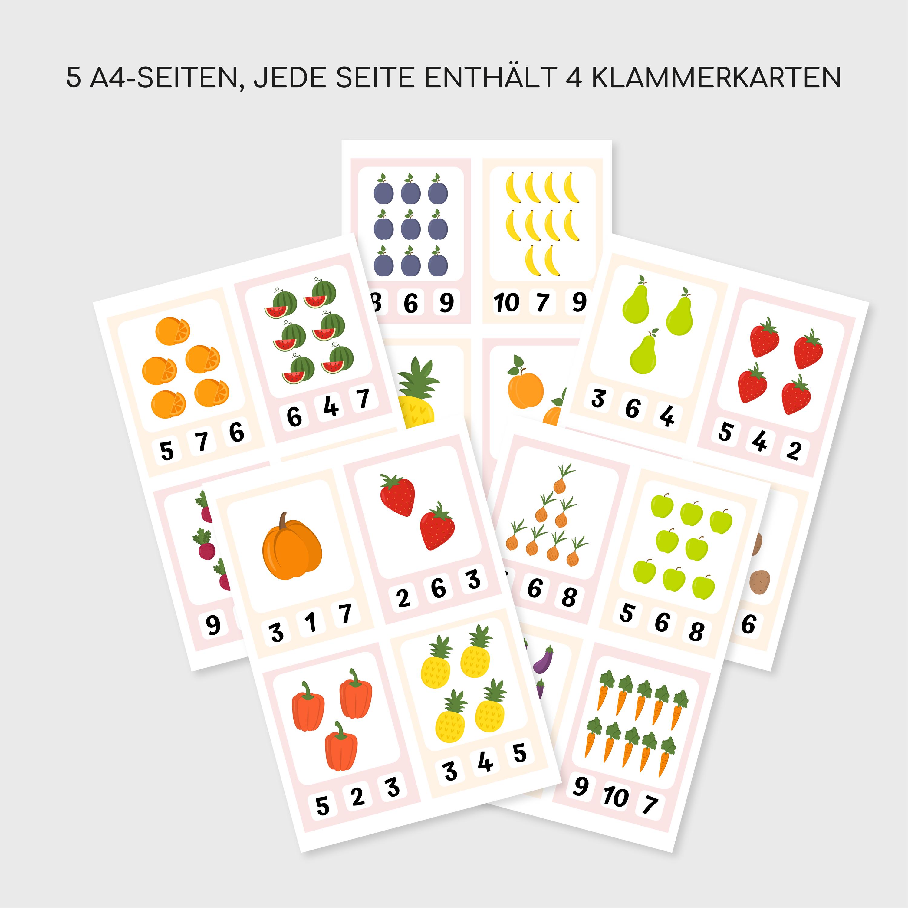 Clip Cards. Number Flashcards. Counting 1-10. Learning Numbers ...