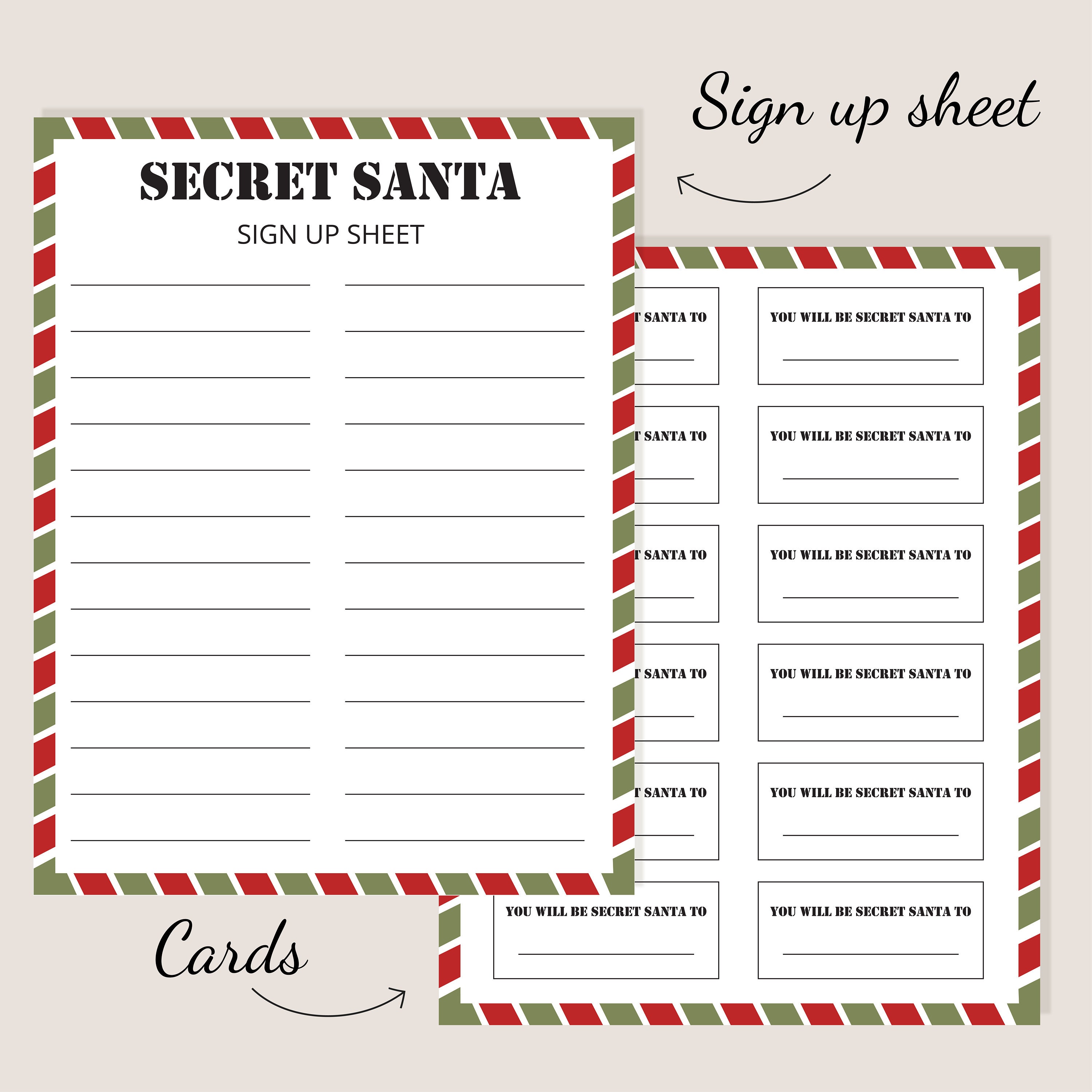 Secret Santa Questionnaire. Workplace Gift Questionnaire. Secret Santa ...