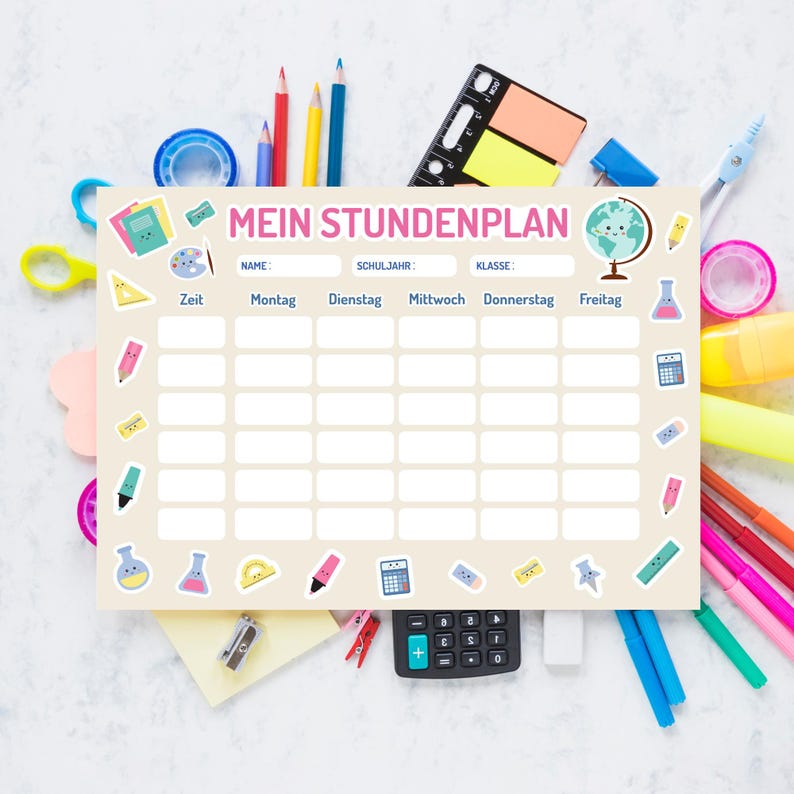 My Timetable. Timetable for Children. Student Planner. School ...