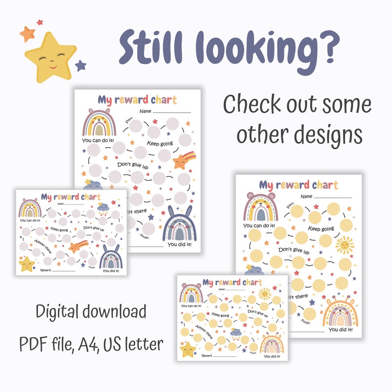 Printable Reward Chart. Toddler Reward Chart. Kids Routine - Etsy