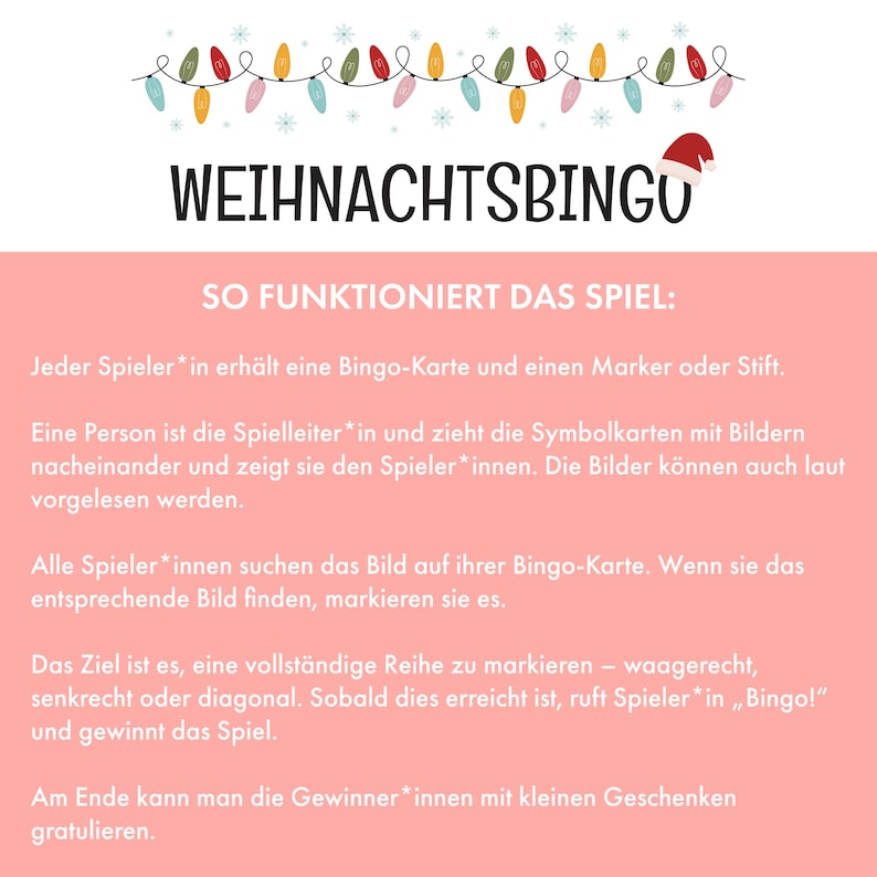 Christmas Bingo for Children. Bingo Christmas German. Christmas Game ...