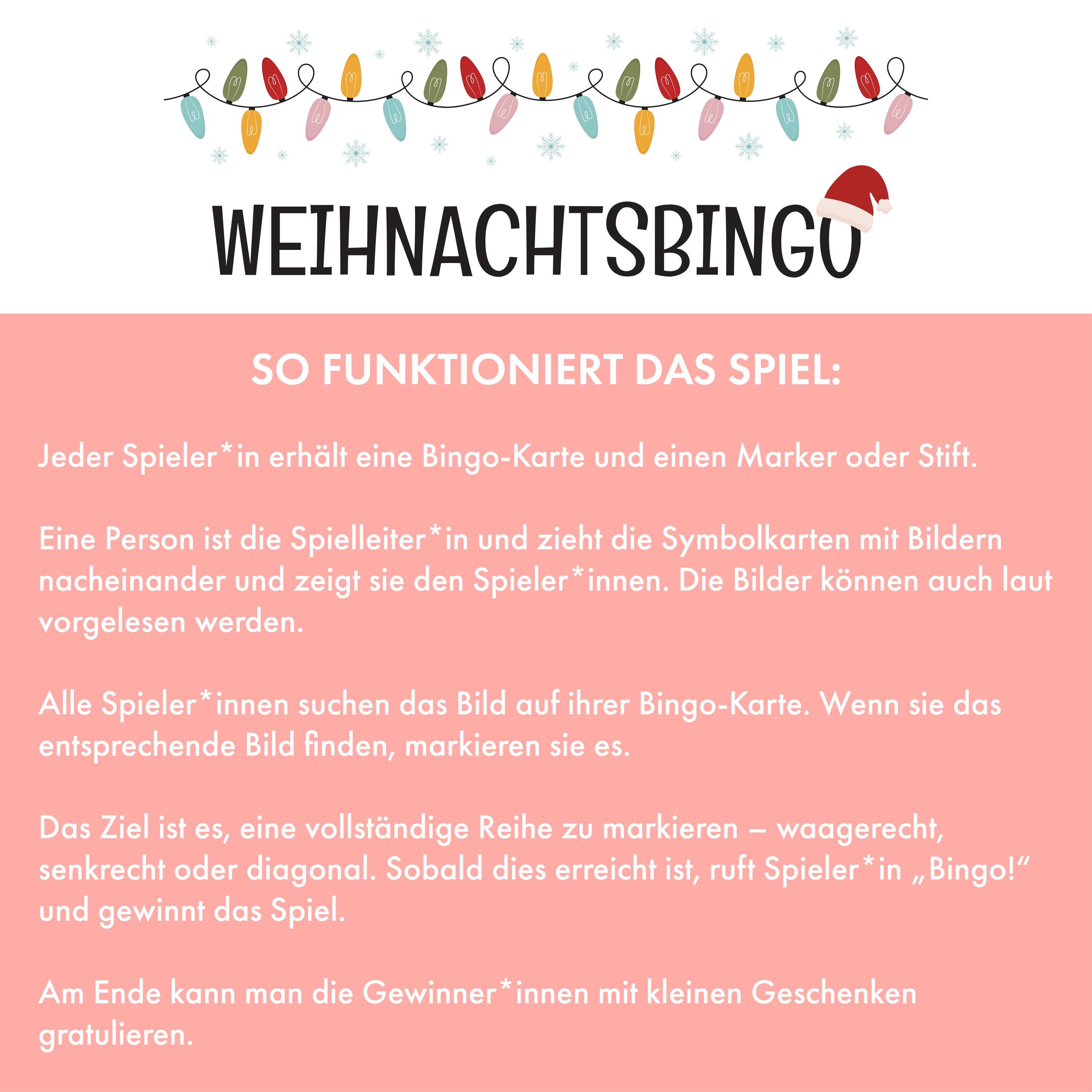 Christmas Bingo for Children. Bingo Christmas German. Christmas Game ...