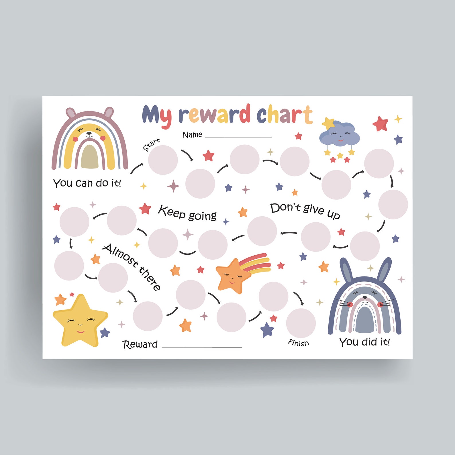 Reward Chart. Toddler Reward Chart. Sticker Behavior Chart. - Etsy