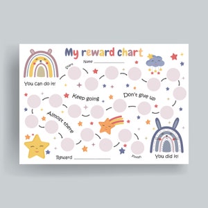 Reward Chart. Toddler Reward Chart. Sticker Behavior Chart. - Etsy