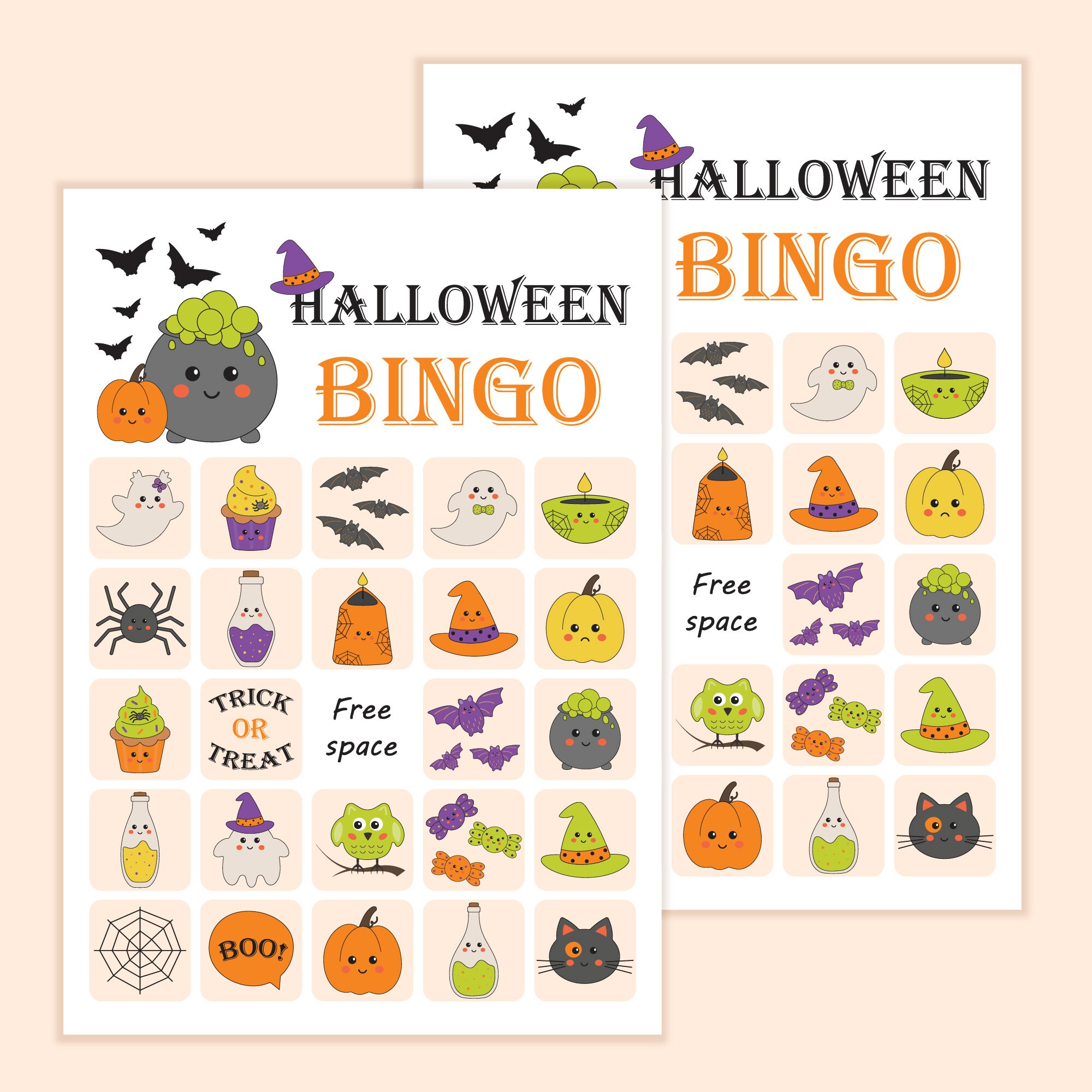Halloween Bingo. 30 Printable Bingo Cards. Halloween Activity - Etsy