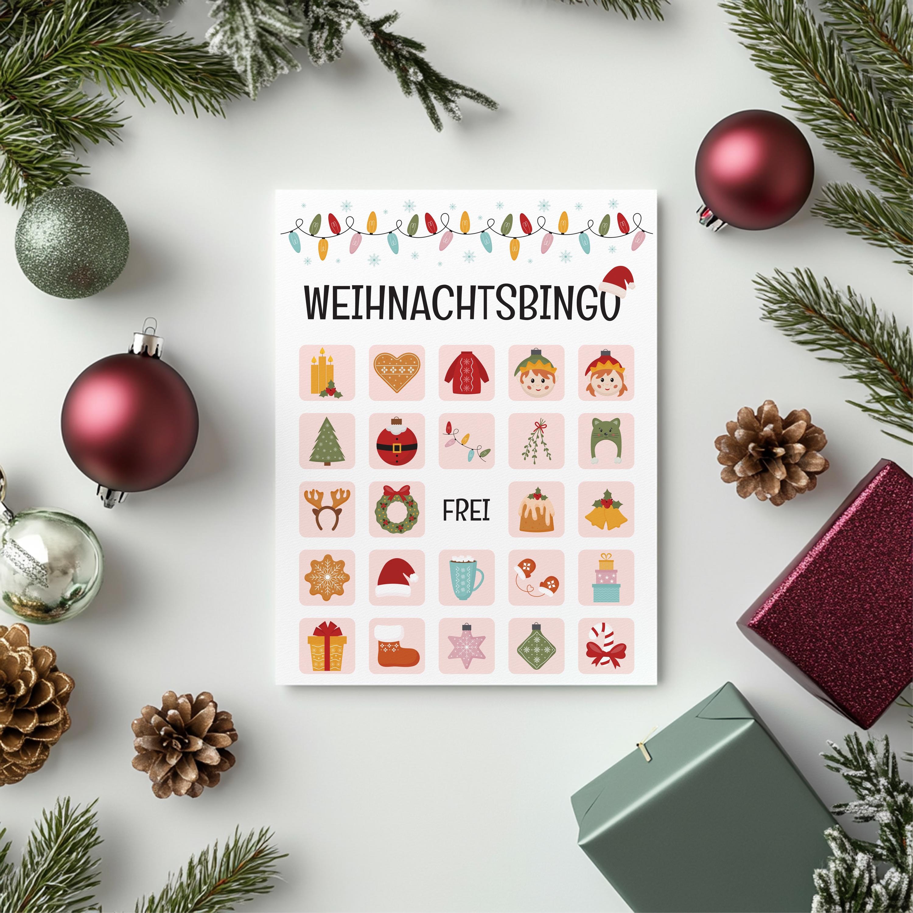 Christmas Bingo for Children. Bingo Christmas German. Christmas Game ...