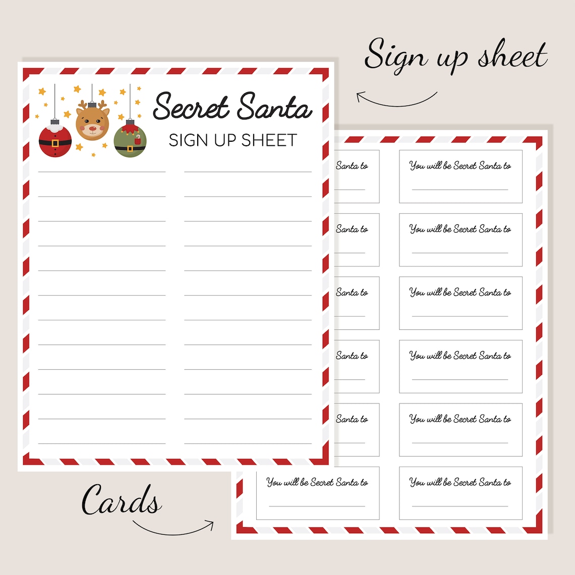 Secret Santa Questionnaire Printable. Secret Santa Survey. Secret Santa ...