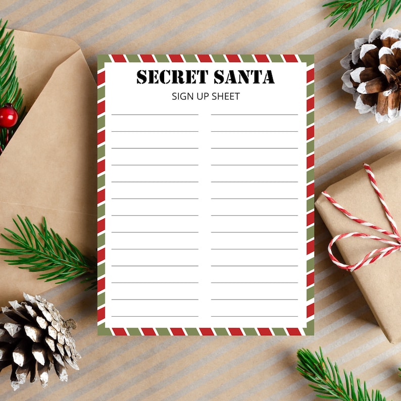 Secret Santa Questionnaire. Workplace Gift Questionnaire. Secret Santa ...