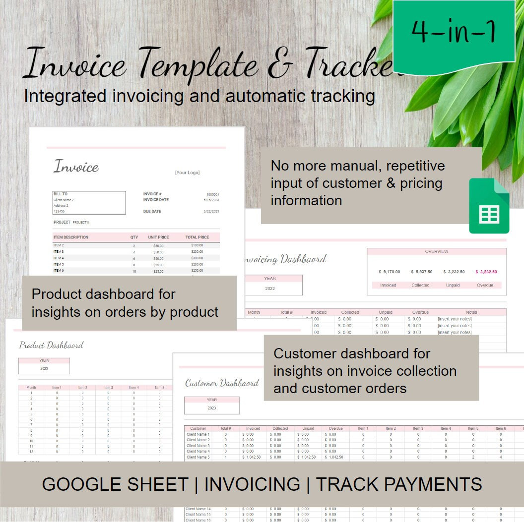 4-in-1 Invoice Template, Payment Tracker, Sales Order Tracker ...