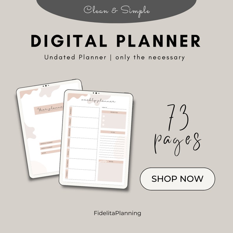 Clean & Simple Digital Planner - Etsy