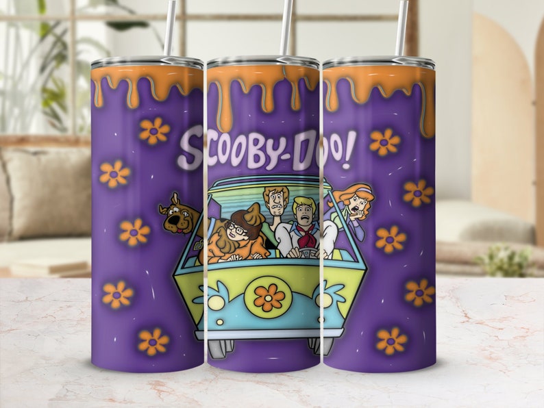 3D Scooby Doo Family Inflated Effect 20 Oz Tumbler Sublimation Design ...