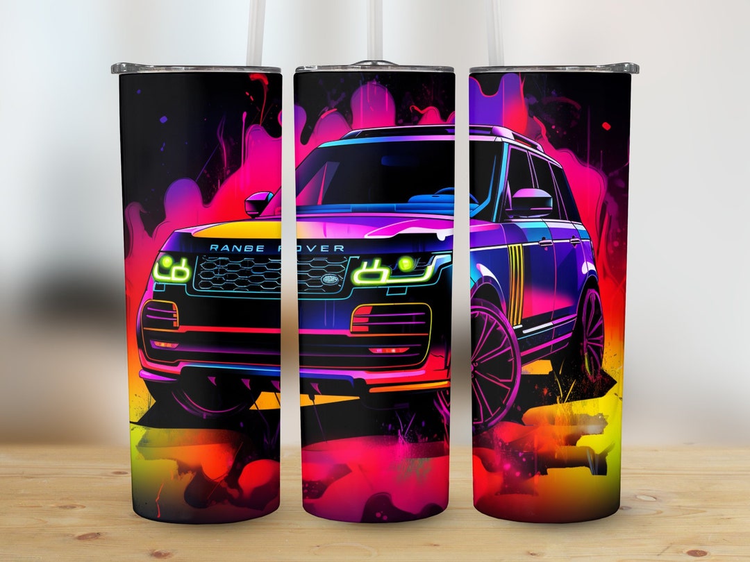 3D Colorful Neon Range Rover Car 20 Oz Tumbler Sublimation Design ...