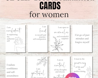 32 Purple Positive Affirmation Cards for Women, Printable Affirmation ...