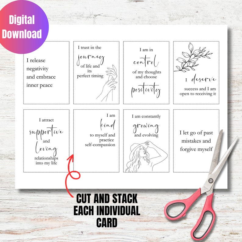 32 Positive Affirmation Cards for Women, Printable Affirmation Card ...