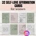 32 Neutral Positive Affirmation Cards for Women, Printable Affirmation ...