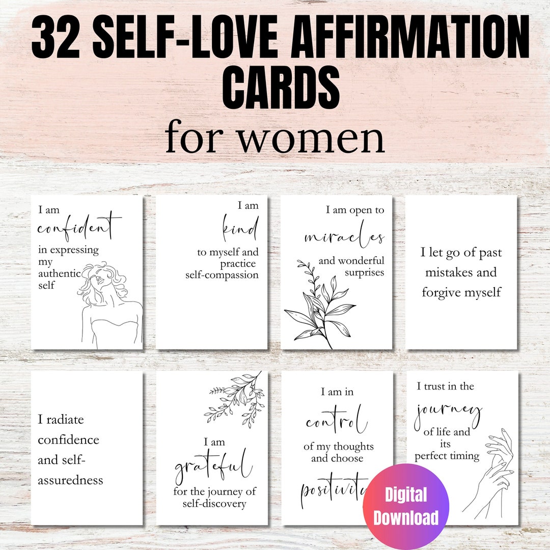 32 Positive Affirmation Cards for Women, Printable Affirmation Card ...