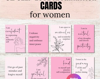 32 Purple Positive Affirmation Cards for Women, Printable Affirmation ...