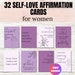 32 Purple Positive Affirmation Cards for Women, Printable Affirmation ...