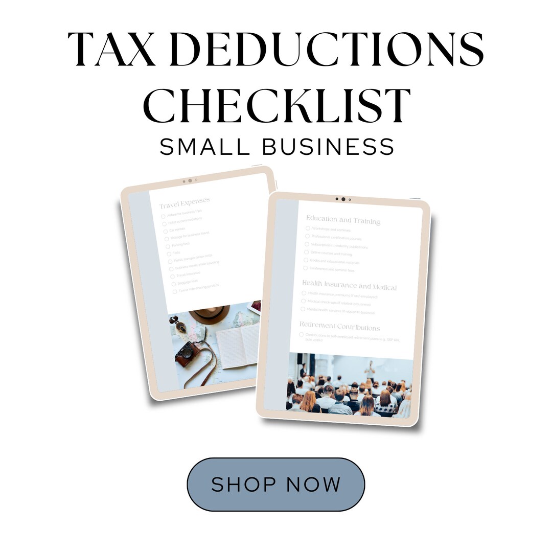 TAX DEDUCTIONS CHECKLIST - Etsy
