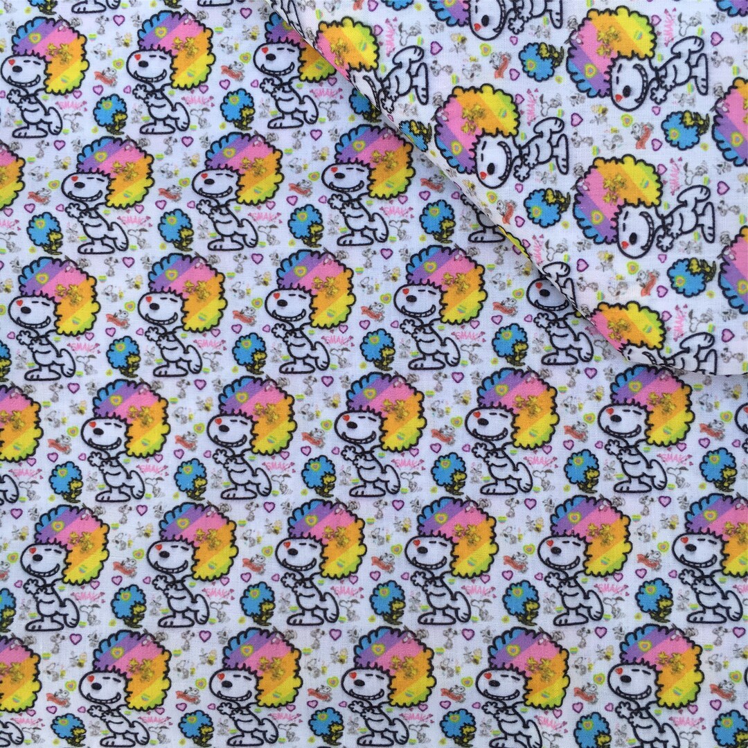 Snoopy Fabric WOODSTOCK Charlie Brown Fabric Anime Polyester - Etsy