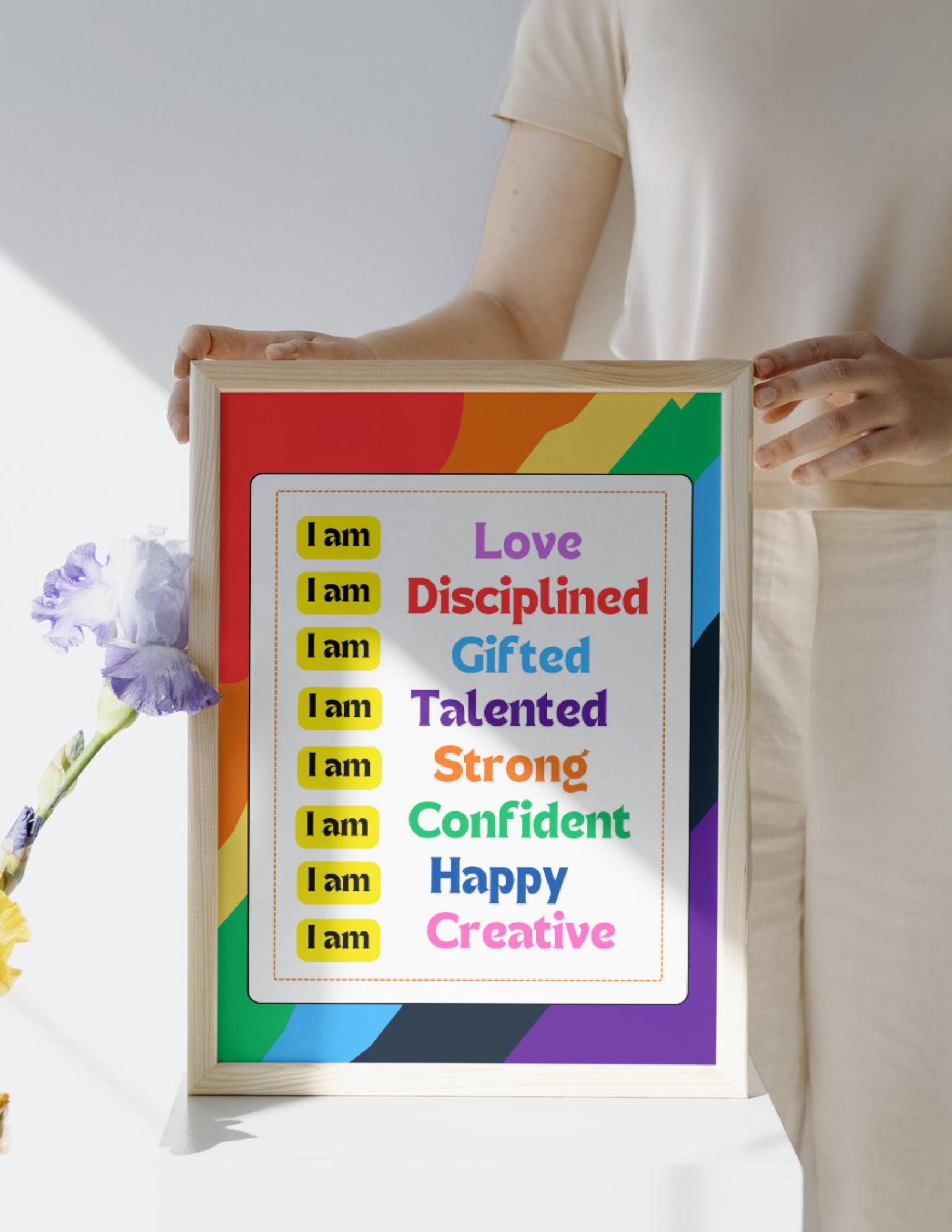 Kids Positive Affirmation Wall Art, Motivational Poster, Printable Wall ...