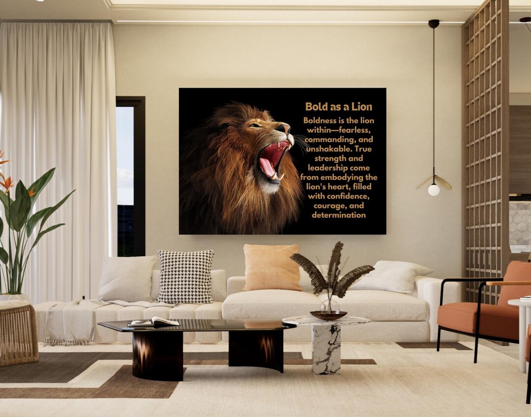 Motivational Lion Canvas Art, Leadership Decor for Office or Gym ...
