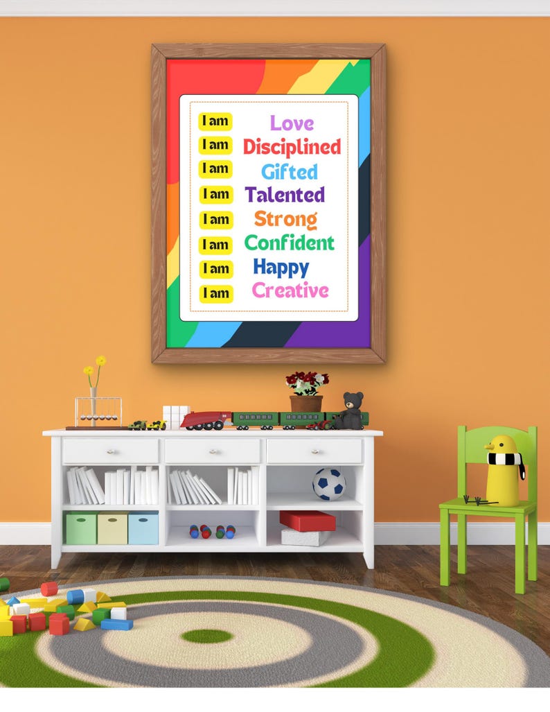 Kids Positive Affirmation Wall Art, Motivational Poster, Printable Wall ...