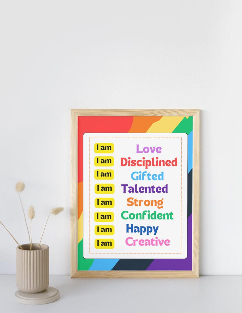 Kids Positive Affirmation Wall Art, Motivational Poster, Printable Wall ...