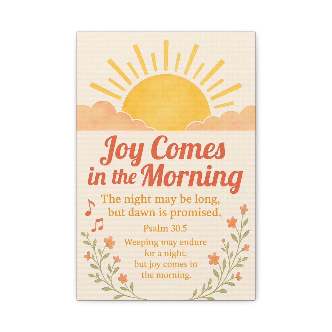 Inspirational Wall Art, Joy Comes in the Morning, Motivation Print ...