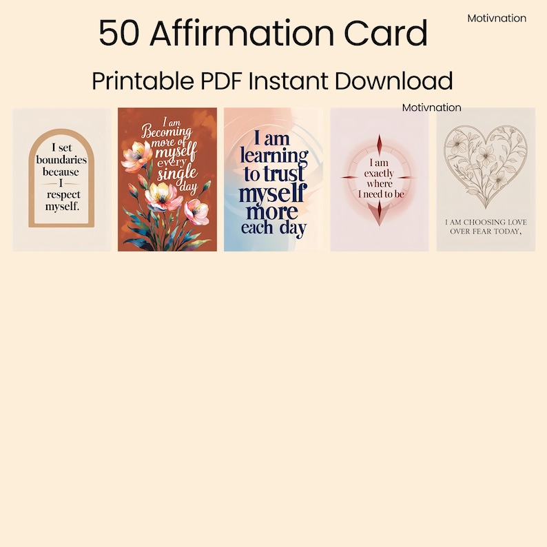 Self-love Affirmation Cards: 50 Printable Quotes for Women (PDF Deck - Etsy