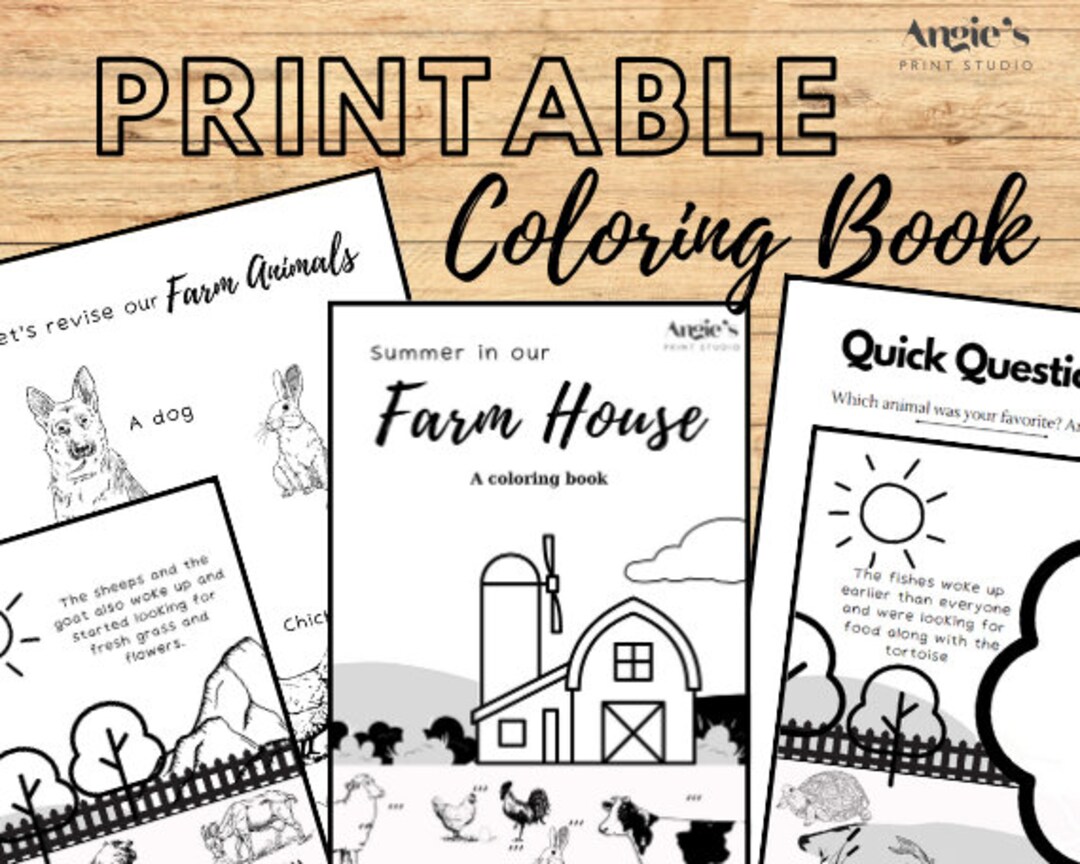 Printable Farm House Coloring Book for Kids With Animals, Revision ...