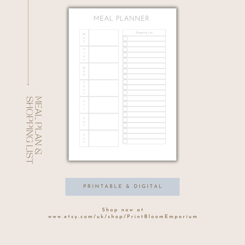 Printable Meal Planner & Shopping List | Meal Plan With Grocery List ...