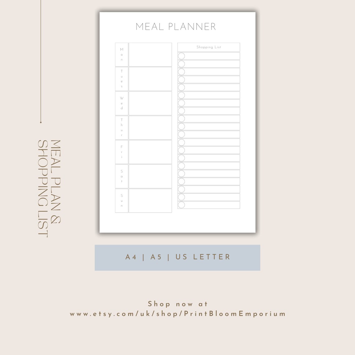 Printable Meal Planner & Shopping List | Meal Plan With Grocery List ...