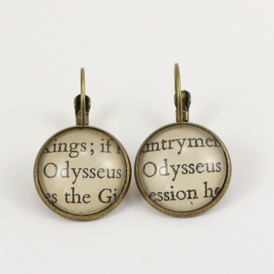 Homer: the Odyssey - Odysseus (ulysses) Book Page Glass Dome Dangle ...
