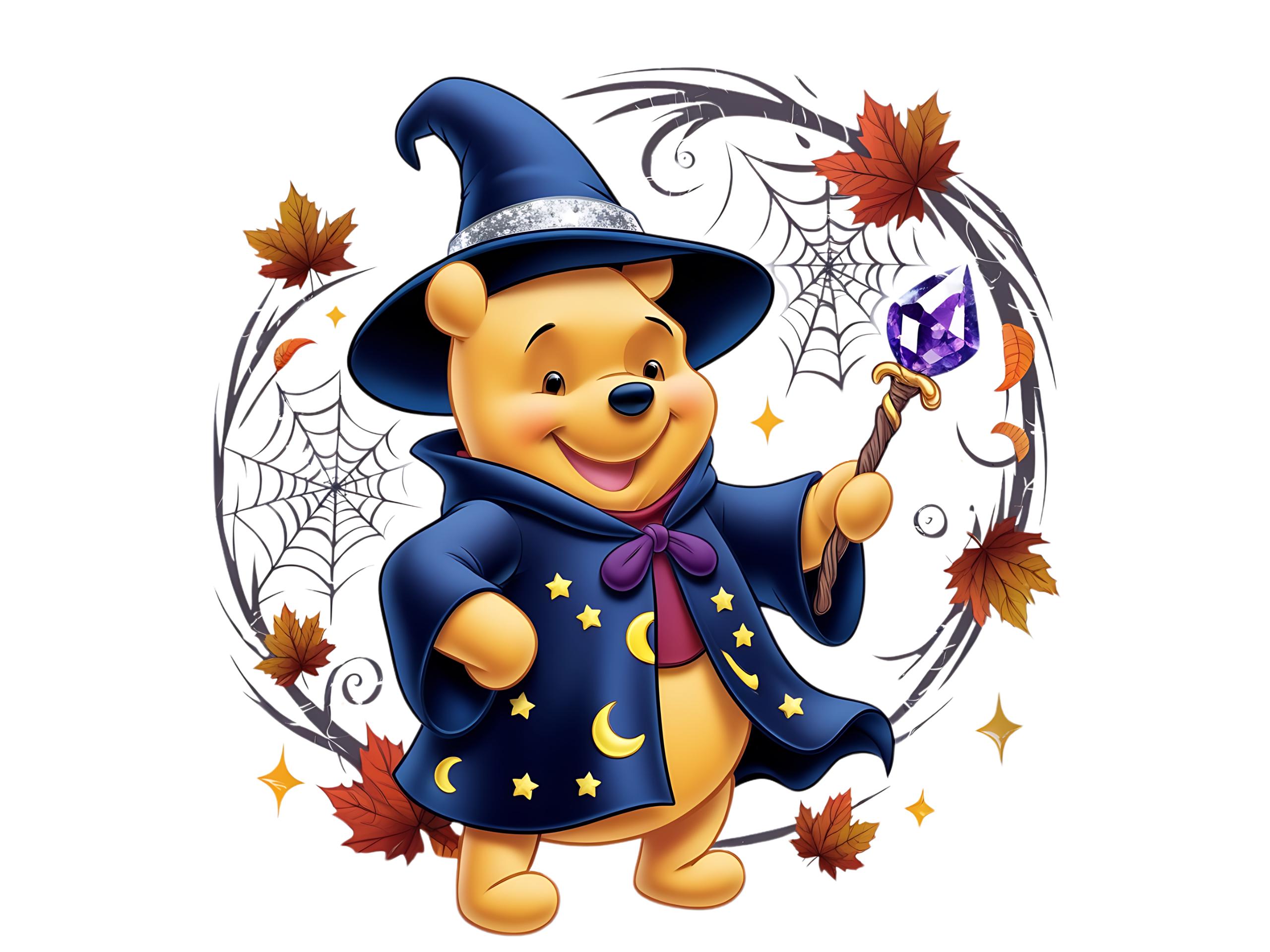 Halloween Winnie the Pooh Witch PNG & SVG Digital Design Clipart ...