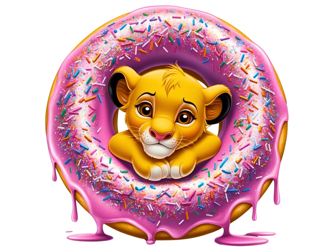 Digital Lion King Simba Donut PNG Design Clipart -commercial Use ...