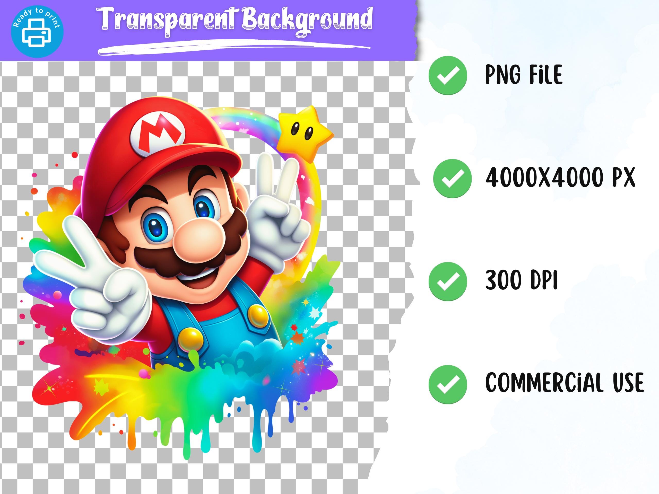 Super Mario Rainbow Splash PNG: Commercial Use Clipart (digital ...