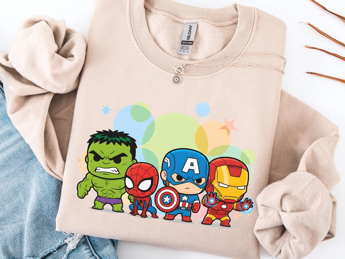 Superheroes Group Chibi Design PNG Digital Clipart (commercial Use) - Etsy