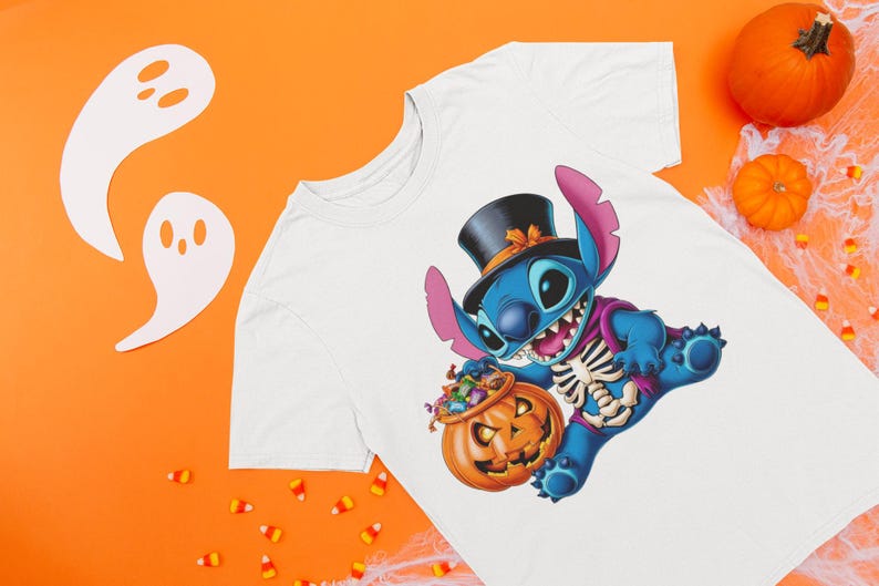 Halloween Stitch Skeleton PNG SVG: Commercial Use Clipart (digital ...