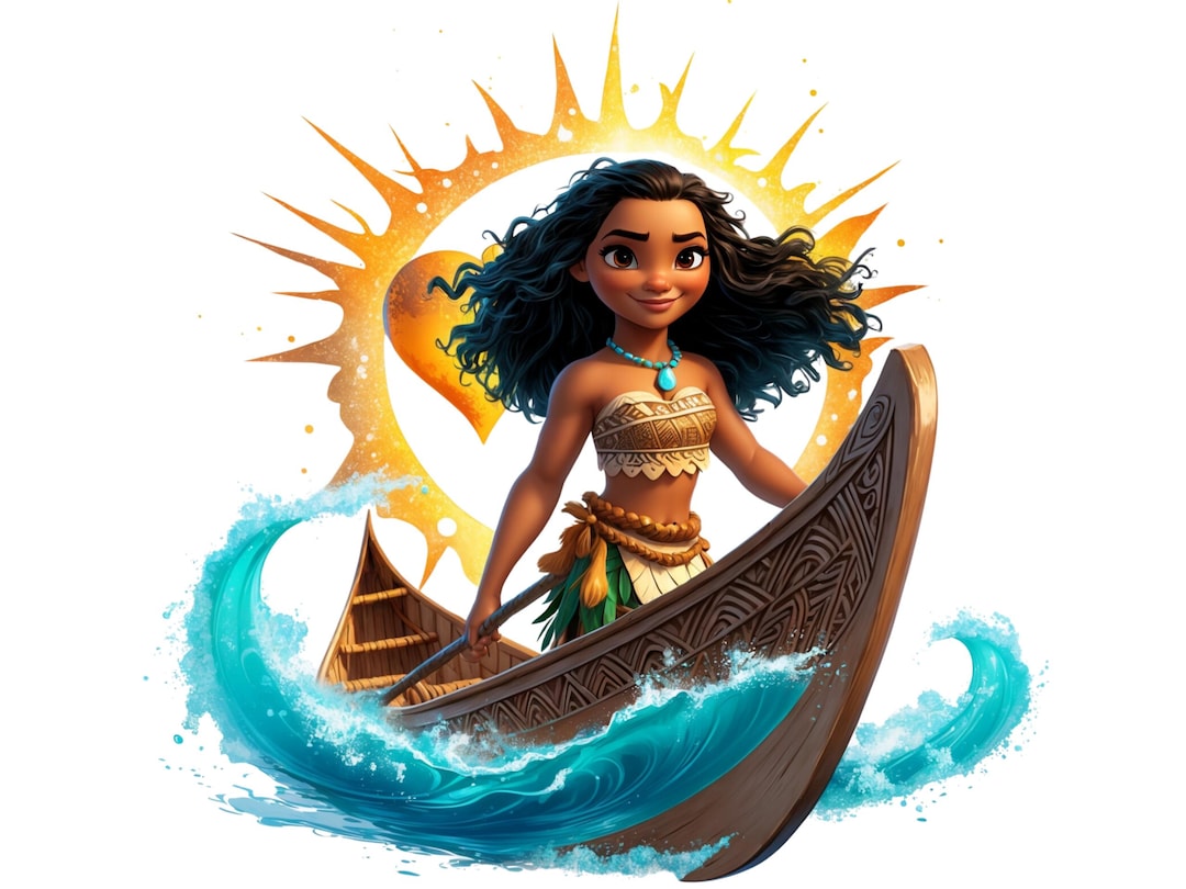 Digital Princess Moana Sea and Sun PNG Design Clipart - Commercial Use ...