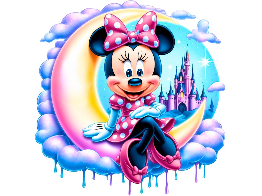 Minnie Mouse on Moon Castle Clipart: PNG & SVG Design (commercial Use ...