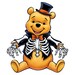 Halloween Winnie the Pooh Skeleton Clipart: PNG & SVG Digital Design ...