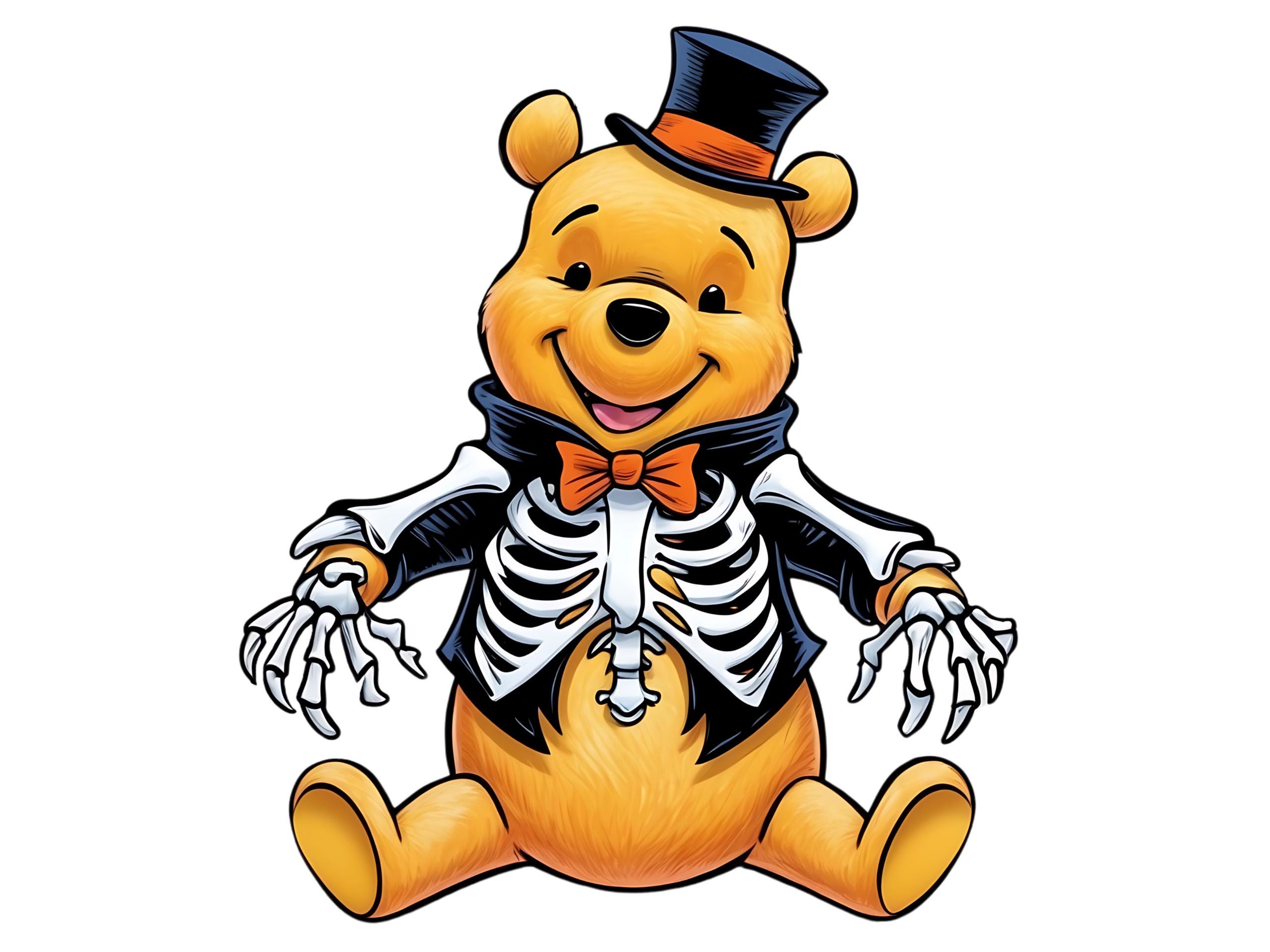Halloween Winnie the Pooh Skeleton PNG & SVG Digital Design Clipart ...