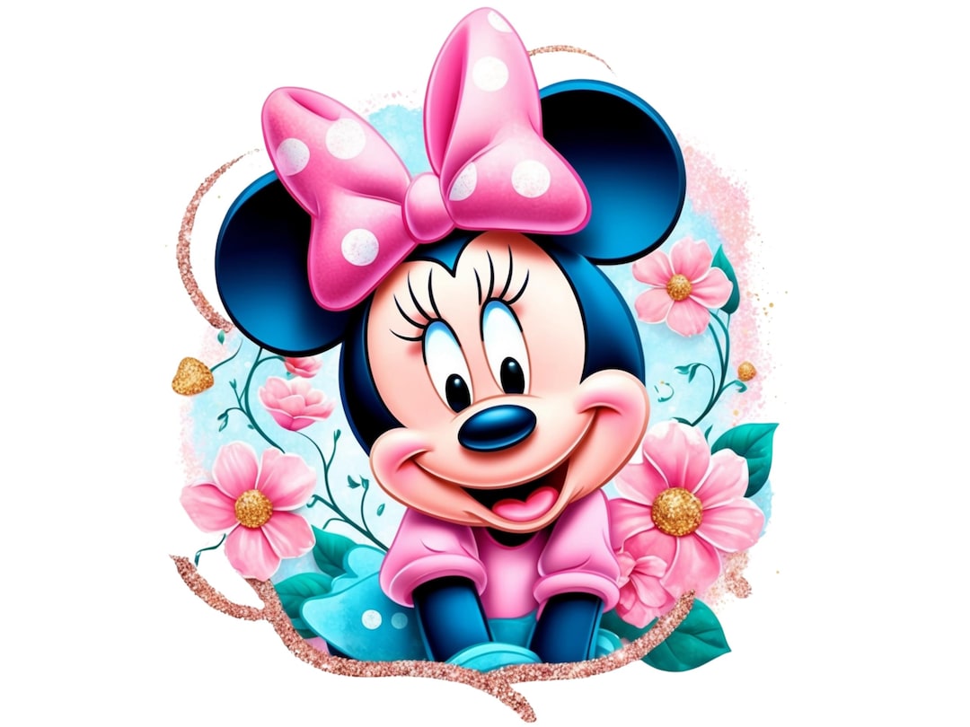 Digital Minnie Flowers Overlay PNG Design Clipart - Commercial Use ...