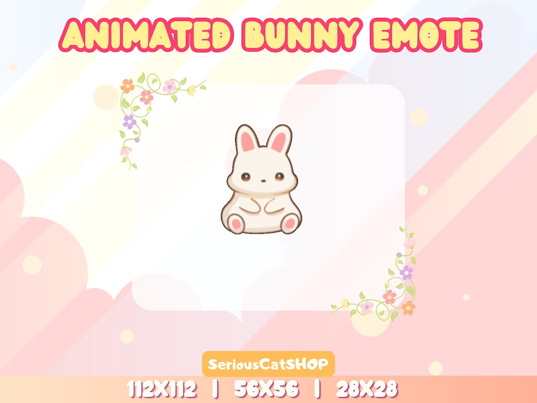 Animated Kawaii Bouncing Bunny Emote for Streamers Twitch Discord ...