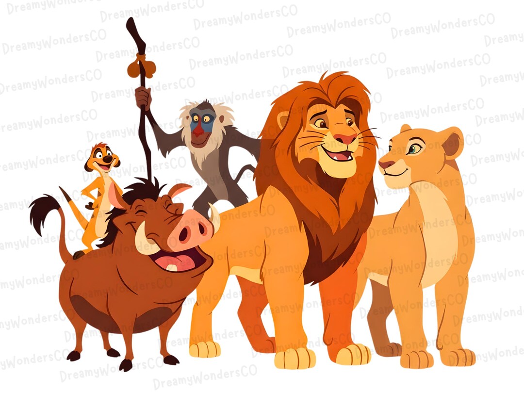 Lion King Simba and Friends Group PNG – Savanna Storybook Design ...